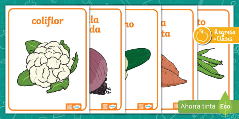 Tarjetas de Vocabulario: Fotos de Verduras