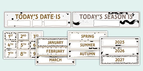 Neutral Tones Classroom Birthday Chart Display Poster