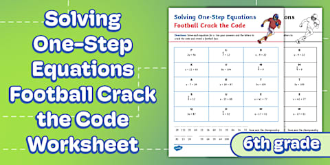 Sixth Grade Solving One-Step Equations Summer Joke Crack the Code Worksheet