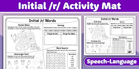Articulation Initial /r/ Sound Loaded I Spy With My Little Eye Activity ...