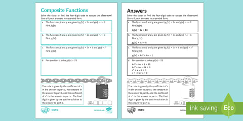 Escape the Room: Inverse Functions Exit Ticket