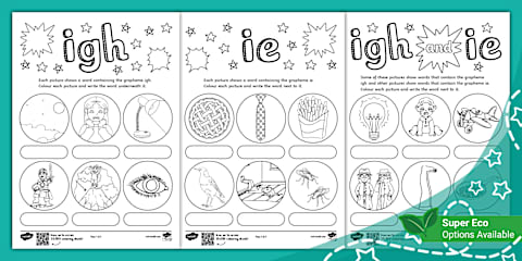 Spelling Activity ie igh y or ie words