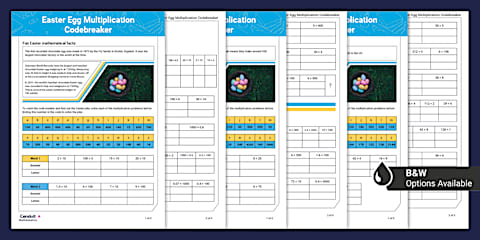 Easter-Themed Jokes Multiplication and Division Code Breaker