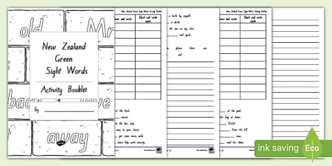 New Zealand Turquoise Sight Words Resource Pack