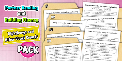 Fluency Pairs Feedback Form and Teacher Guidance Pack