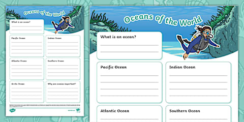 Ocean Research Template for 3rd-5th Grade