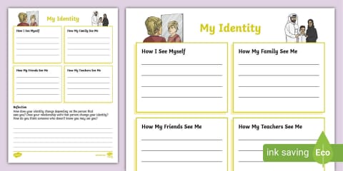 Knowing My Identity Worksheet
