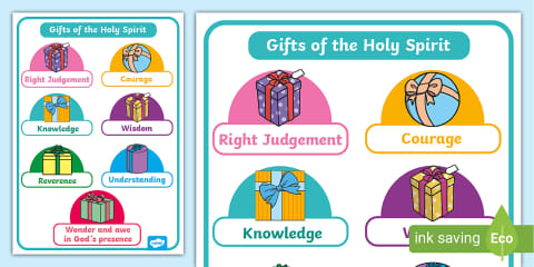 Gifts of the Holy Spirit for Kids Matching Worksheet