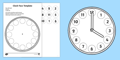 Blank Clock Cut Out Cut and Stick Activity