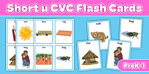 Short I CVC Word Cards for K-1st Grade