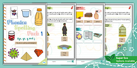 -dge and -ge Spelling Rule Display Poster