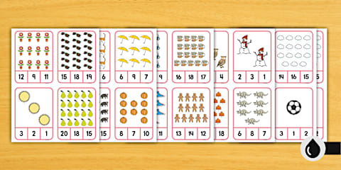 Number and Picture Matching Puzzle to 30