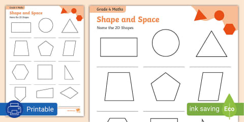 Name the 2D Shape Grade 5 Worksheet