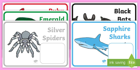 Editable Coloured Animal Reading Group Display Labels