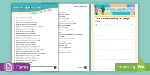 Year 3 Semester 1 Spelling Assessment