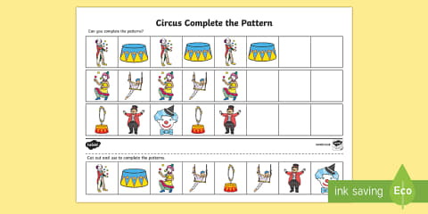 Circus-Themed Counting Worksheet up to 20