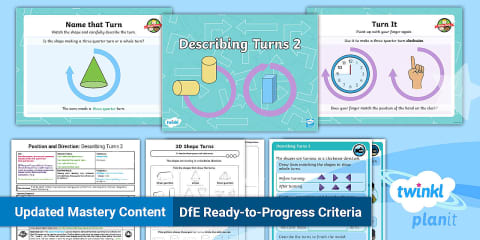 Describe Quarter and Half Turns Maths Activity Sheets