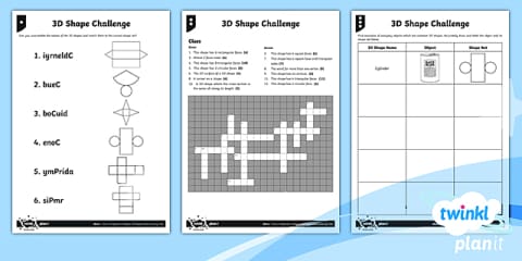 Grade 5 3D Shape Nets Worksheet