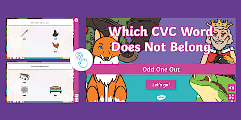 Blending Sounds in CVC Words Interactive Game for K-1st Grade