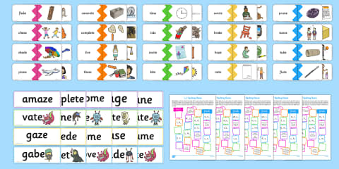 Phase 5 Split Digraph ue Words Matching Cards