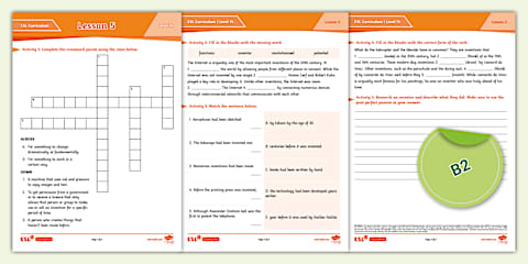 ESL Curriculum Level 14 Lesson 3 Activity Sheet