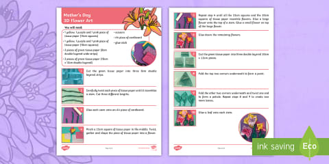 Mother's Day 3D Art Craft Instructions PowerPoint