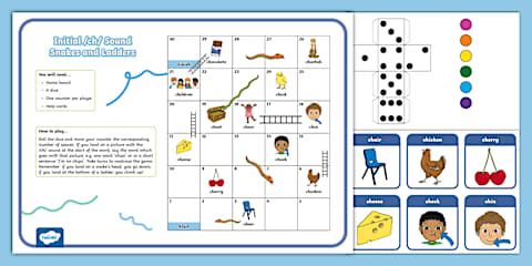 Final /ch/ Sound Snakes and Ladders