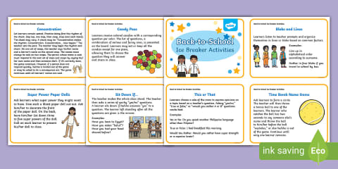 Ten Activities for Back to School