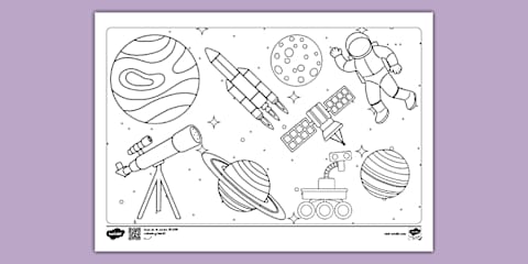 Printable Solar System Colouring Page