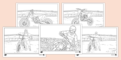 Motorcycle Colouring Pages | OSHC Resources | Twinkl