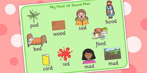 Final B Sound Word Mat