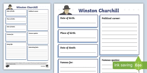 KS1 Winston Churchill Fact File Template