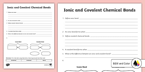 Covalent Bonding Worksheet