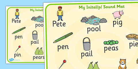 Initial p Sound Word Cards
