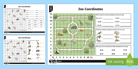 Animal Coordinate Graphing Worksheets | Graph Art | Maths