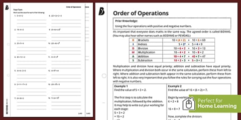 Order of Operations (BIDMAS) Matching Game - KS2 Revision