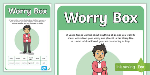 Botanical-Themed Worry Box Sign and Slips