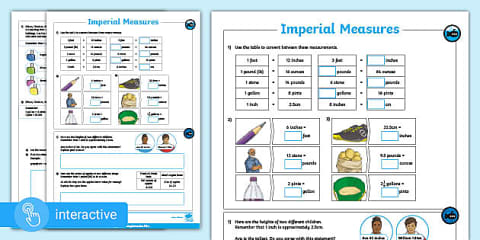 Imperial Units Maths Activity Sheets