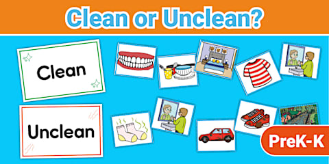 Clean vs. Dirty Sorting Worksheet for K-2nd Grade
