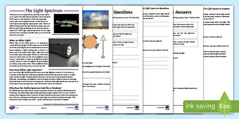 Year 5 Science Light Knowledge Organiser