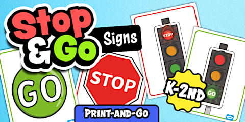 Visual Support Cards: Stop, Wait, Go