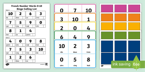 French Numbers 0-10 Memory Match Game