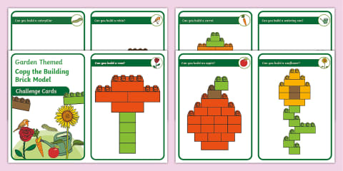 Building Brick Pattern Challenge Cards