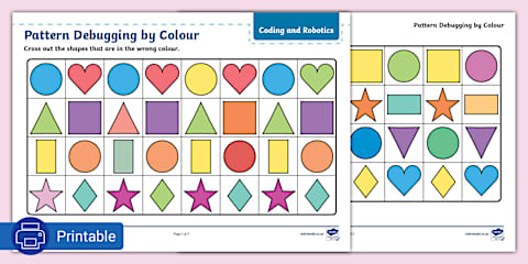 Grade R Robotics and Coding - Term 3 - Coding worksheet: Pattern ...