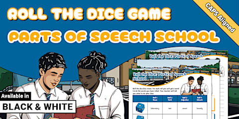 Intermediate Phase English - Term 2 - Roll the Dice: Parts of Speech ...
