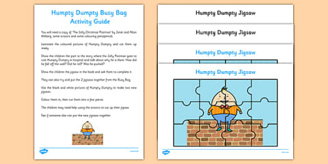 Humpty Dumpty Positional Language Word Cards