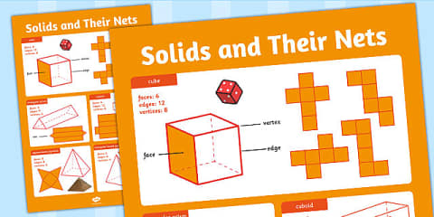 Grade 5 3D Shape Nets Worksheet