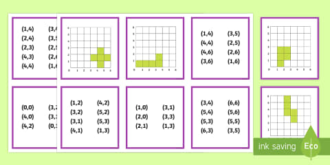 Coordinates in the First Quadrant Matching Cards