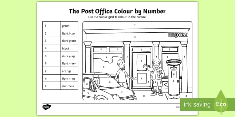 Post Office Word and Picture Matching Worksheet