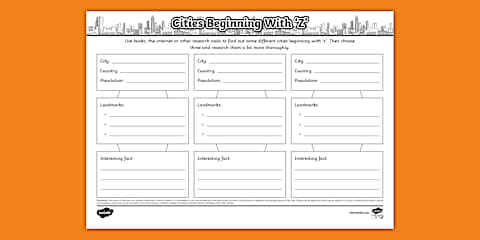 Cities That Start with the Letter 'S' Research Activity